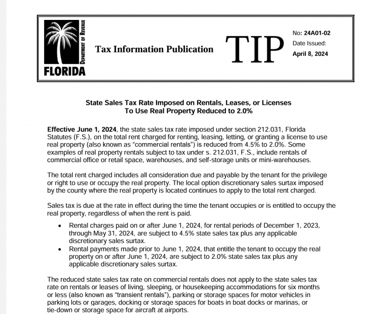 Commercial Rental Tax Florida What Businesses Need To Know